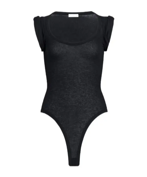 Alaïa Ribbed Jersey Bodysuit - Black