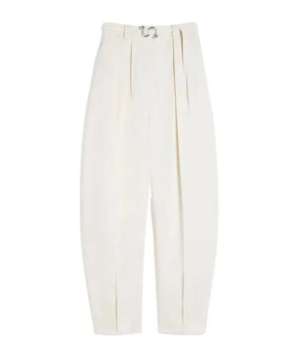 Sportmax Idoneo Belted Wide-leg Trousers - Vanilla