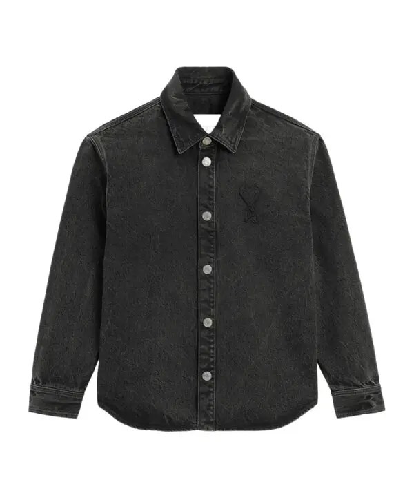AMI Paris Crochet Friend Overshirt - Grey