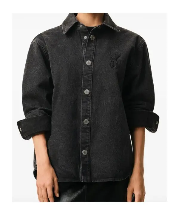 AMI Paris Crochet Friend Overshirt - Grey
