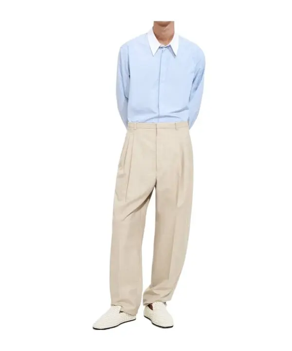Bottega Veneta Wool And Cotton Tapered Leg Trousers