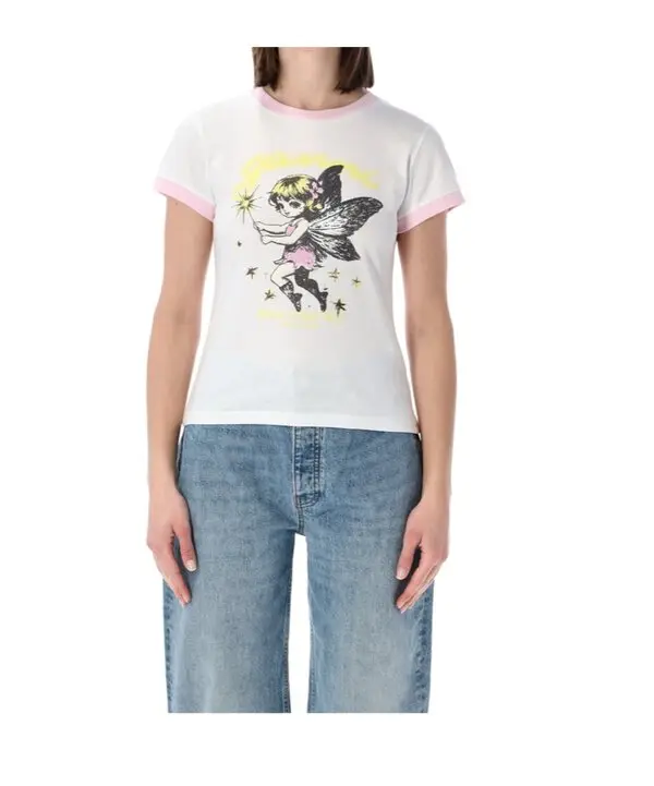 GANNI Fairy Printed Crewneck T-shirt - Bright White
