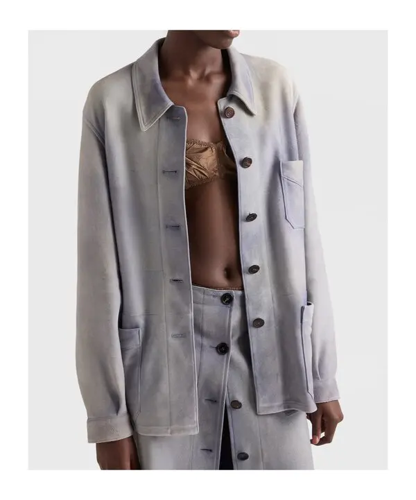 Prada Button-up Caban Jacket - Gray