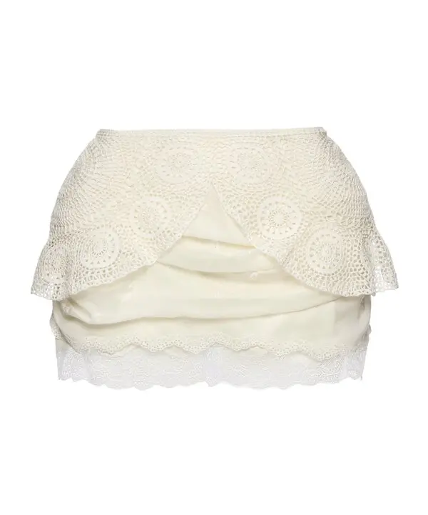 Magda Butrym Lace Draped Mini Skirt - White