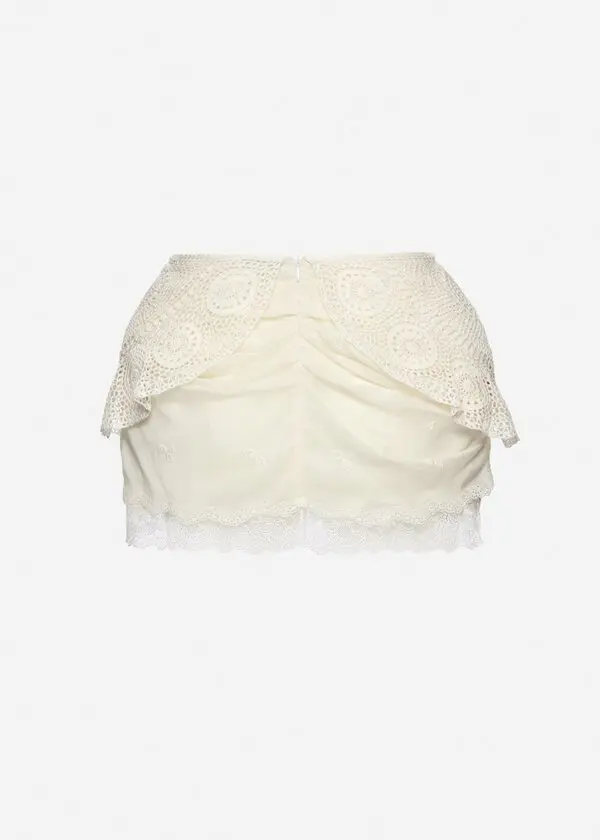 Magda Butrym Lace Draped Mini Skirt