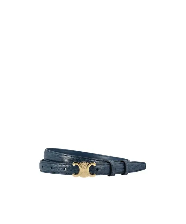 Celine Triomphe Belt 18mm In Lizard - Blue