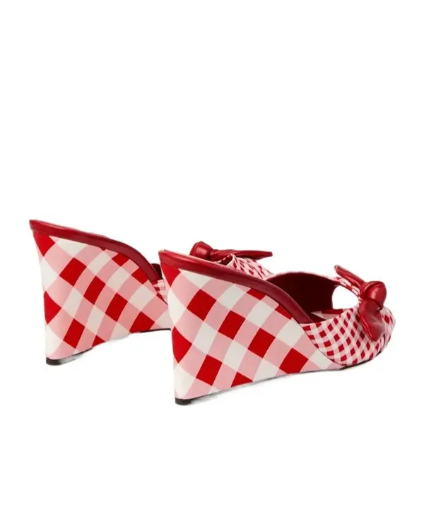 JIMMY CHOO Pointed-toe Wedge Sandals With Bow Detail - Ruby Red