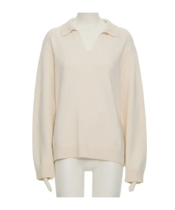Valentino Garavani V-neck Collared Long Sleeve Sweater