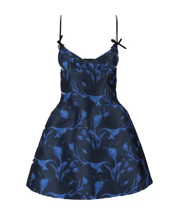 SHUSHU/TONG Floral Print Corset Dress - Dark Blue