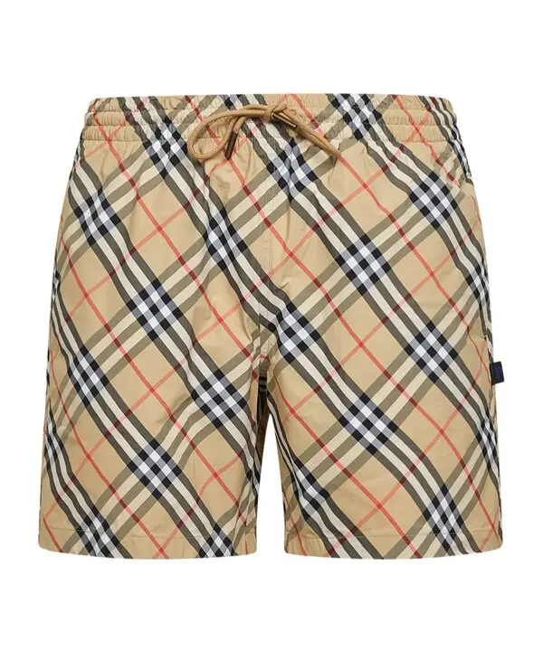 Burberry Check Drawstring Swim Shorts - Nude
