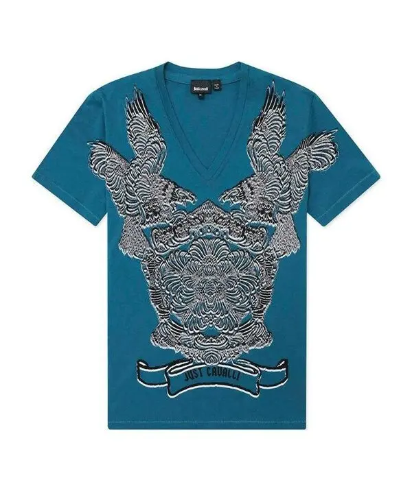 Just Cavalli V-collar Short-sleeved T-shirt