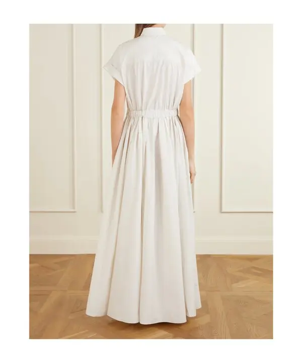 Brunello Cucinelli Short-sleeved Floor-length Dress With Elastic Waistband