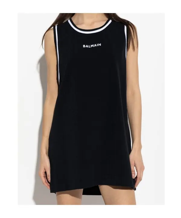 Balmain Contrast Trim Mini Dress