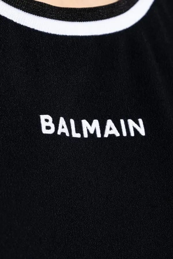 Balmain Contrast Trim Mini Dress
