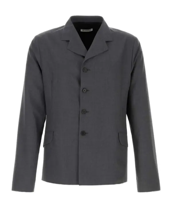 JIL SANDER Single-breasted Tailored Jacket - Grey