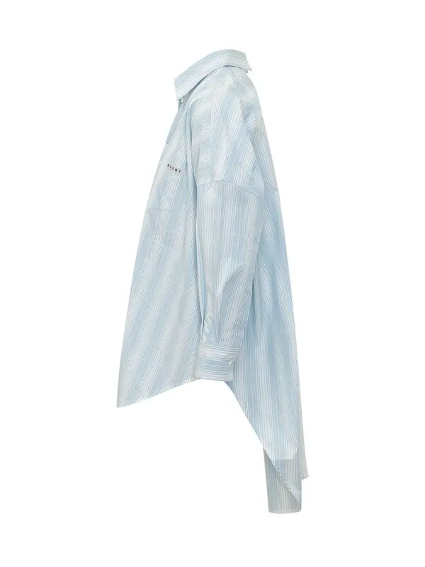 Marni Striped Curved Oversized Shirt