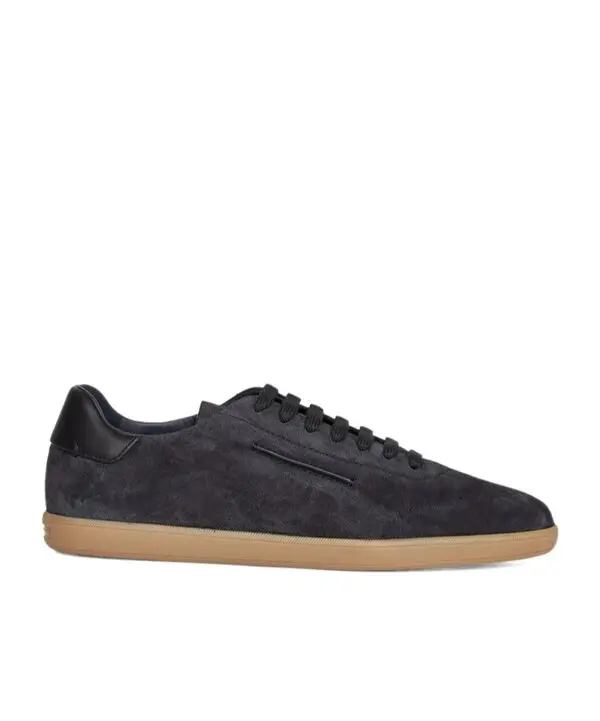 Zegna Round Toe Lace-up Sneakers - Black
