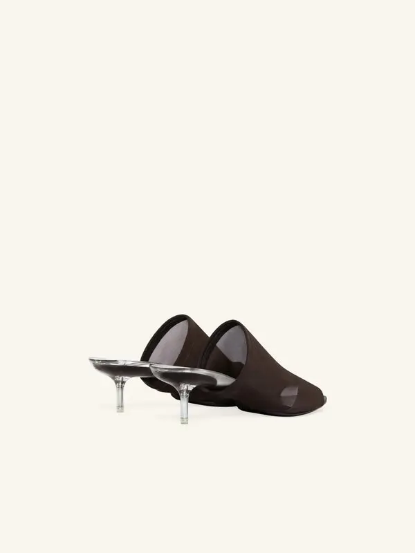 COURREGES Mesh Mule Sandals - Chocolate-colored