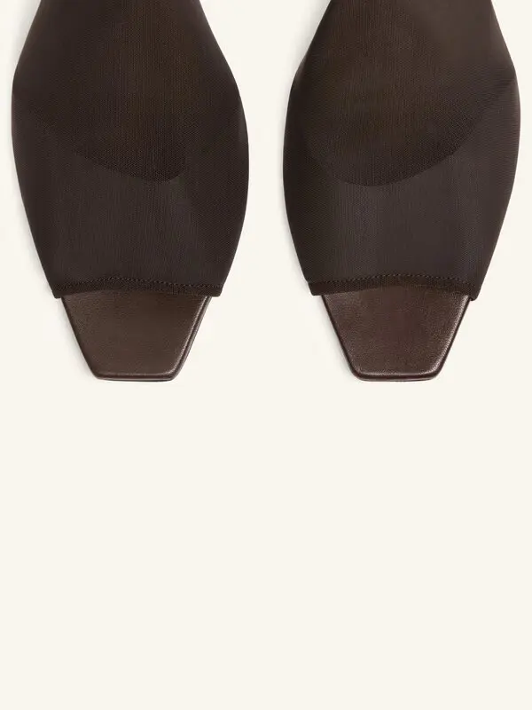 COURREGES Mesh Mule Sandals - Chocolate-colored