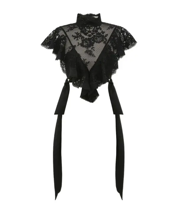 Zimmermann Luna Lace Bodice Top - Black