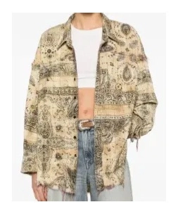 R13 Shredded Seam Drop Neck Shirt