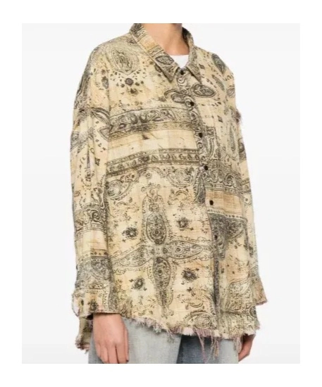 R13 Shredded Seam Drop Neck Shirt