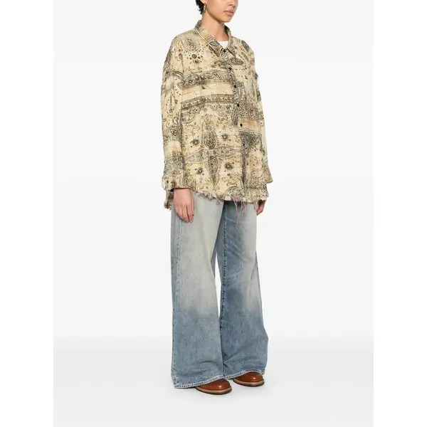 R13 Shredded Seam Drop Neck Shirt