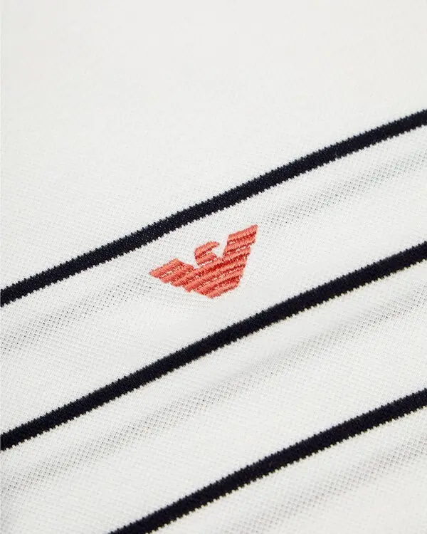 Emporio Armani Logo Embroidered Polo Shirt - White