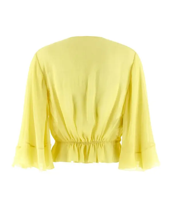 Alberta Ferretti Ruffled Drawstring Shirt - Yellow
