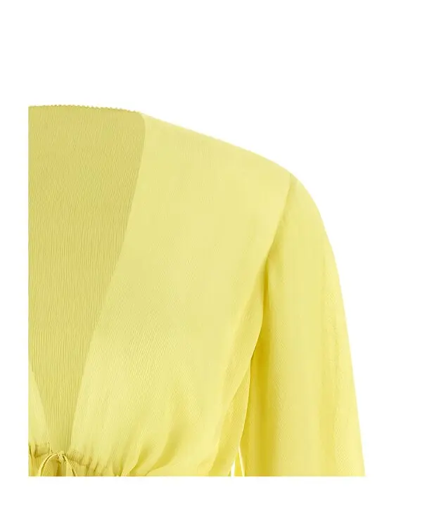Alberta Ferretti Ruffled Drawstring Shirt - Yellow