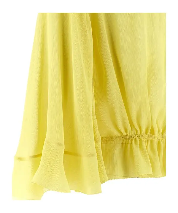 Alberta Ferretti Ruffled Drawstring Shirt - Yellow