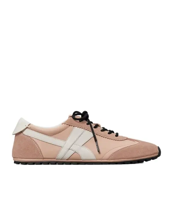 Tory Burch Retro Lace-up Low-top Sneakers - Nude