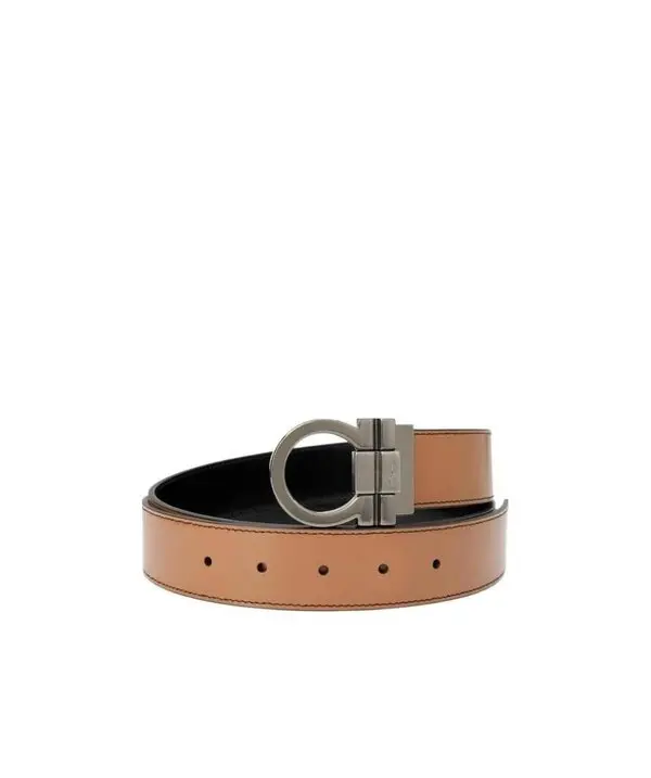 FERRAGAMO Double Gancini Logo Buckle Belt - Multicolor