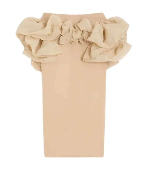 Max Mara Sbaccano" Ruffled Midi Skirt - Camel
