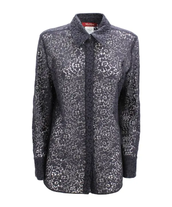 Max Mara Gala Floral Embroidered Lace Blouse