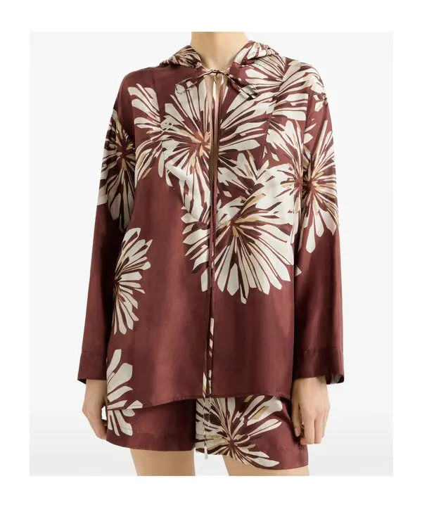 Brunello Cucinelli Long Sleeve Floral Print Shirt