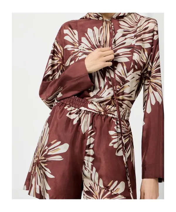 Brunello Cucinelli Long Sleeve Floral Print Shirt