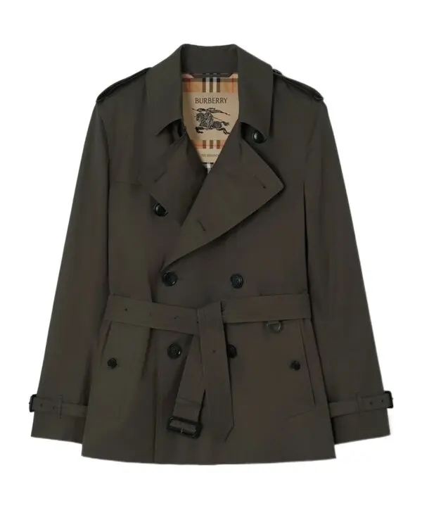 Burberry Kensington Belted Trench Coat - Graphite Gray