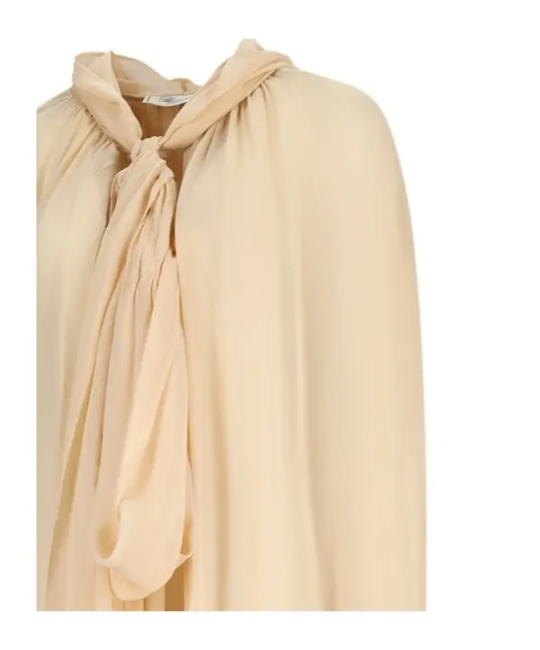 Blumarine Long Ruffled Cape - Nude