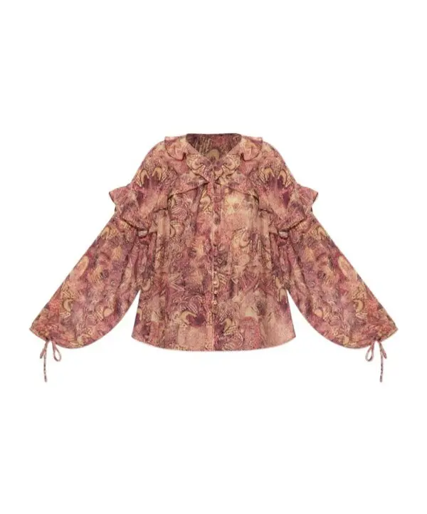 Isabel Marant Étoile Chalis Mandala-print Gathered Blouse