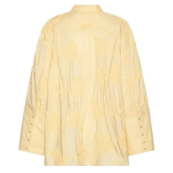 ROTATE BY BIRGER CHRISTENSEN Floral Appliqué Oversized Shirt - Nude