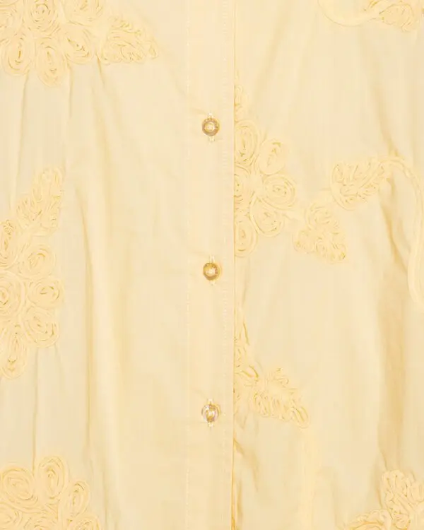 ROTATE BY BIRGER CHRISTENSEN Floral Appliqué Oversized Shirt - Nude