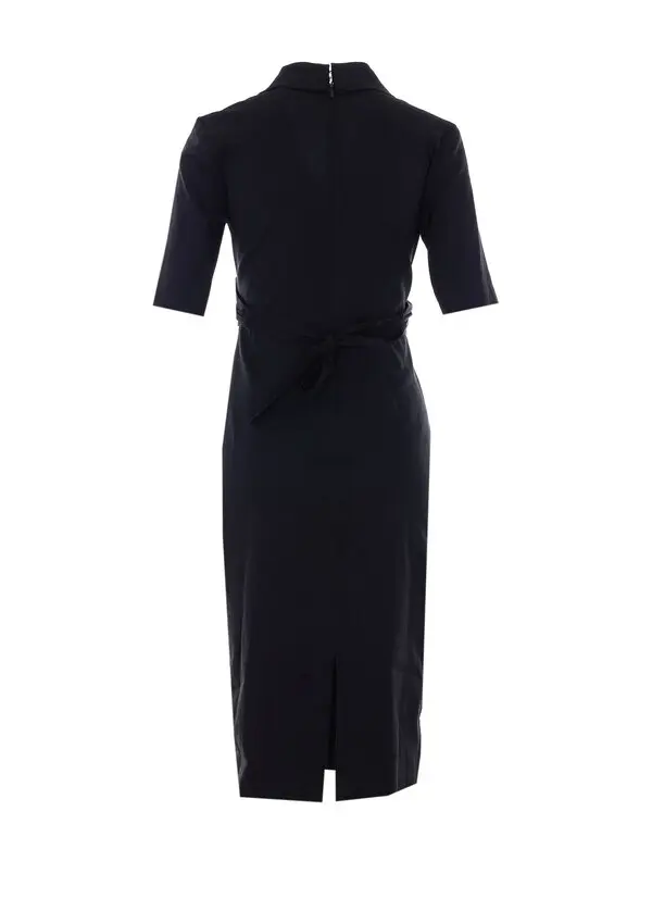Pinko Bow Detailed Slim-fit Midi Dress