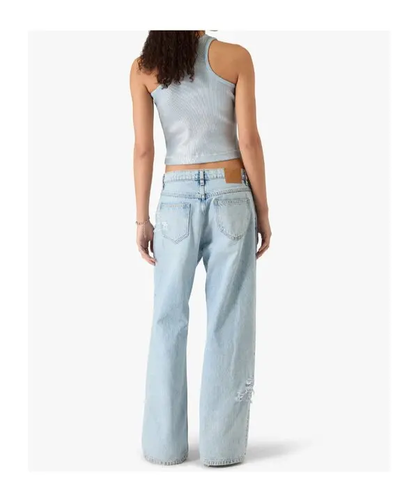 Casablanca Light Wash Graffiti Straight Leg Denim Jeans