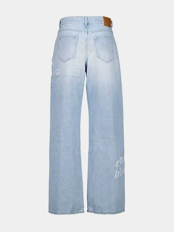 Casablanca Straight-leg Ripped Jeans - Blue