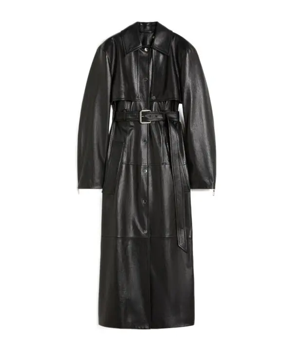 Sportmax Leather Two-piece Trench Coat - No