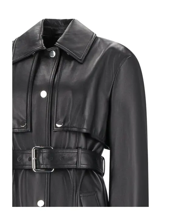 Sportmax Leather Two-piece Trench Coat - No
