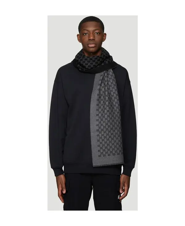 Gucci Gg Jacquard Scarf - Black