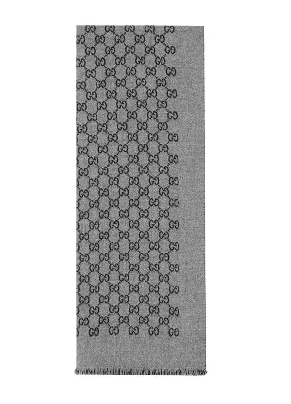 Gucci Gg Jacquard Scarf - Black