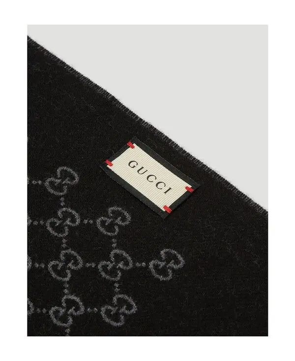 Gucci Gg Jacquard Scarf - Black